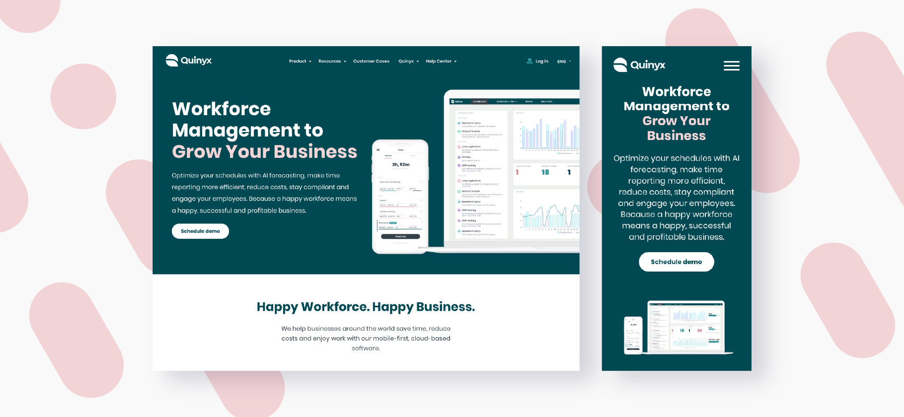 How Quinyx website traffic grew 50% in one year